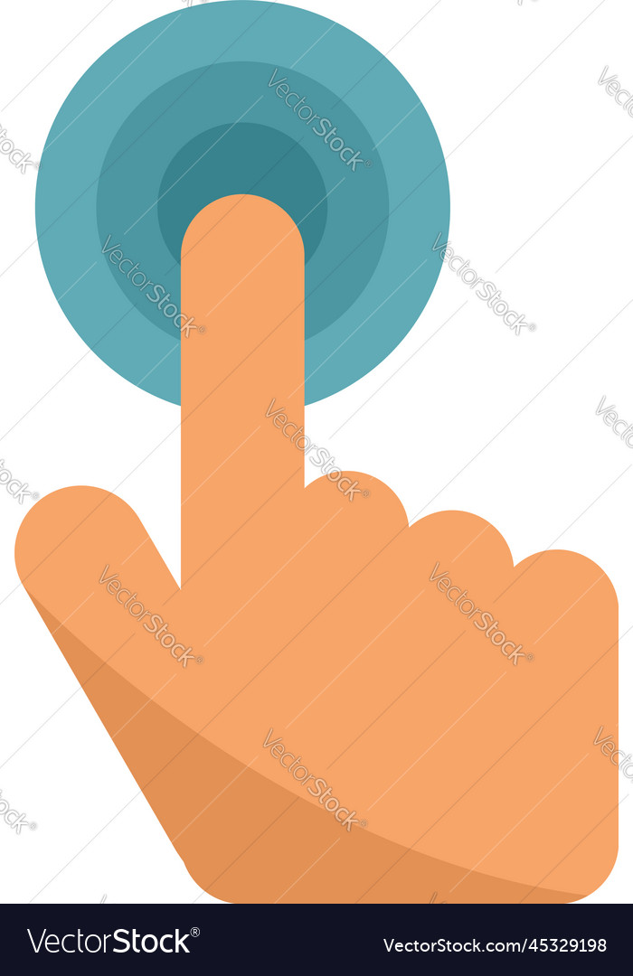 Touch button icon flat computer interface Vector Image