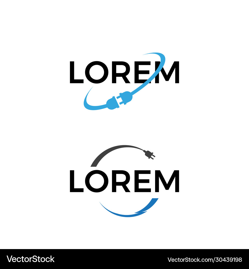 Two modern electric company logo set Royalty Free Vector