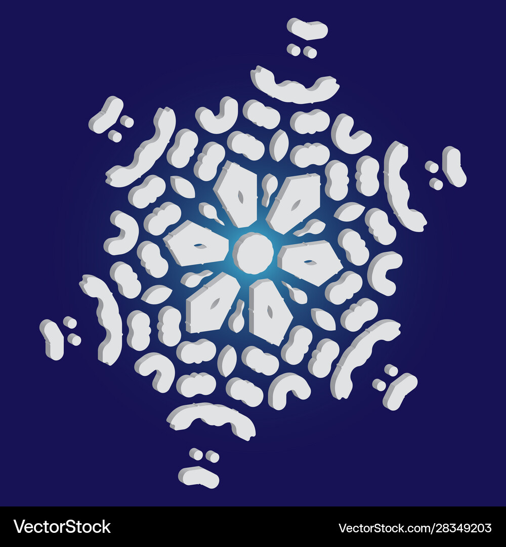 A christmas paper snowflake on blue background Vector Image