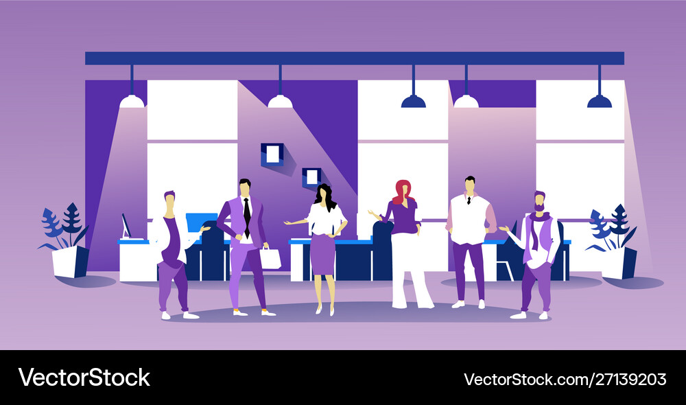 Business people discussing new project during Vector Image