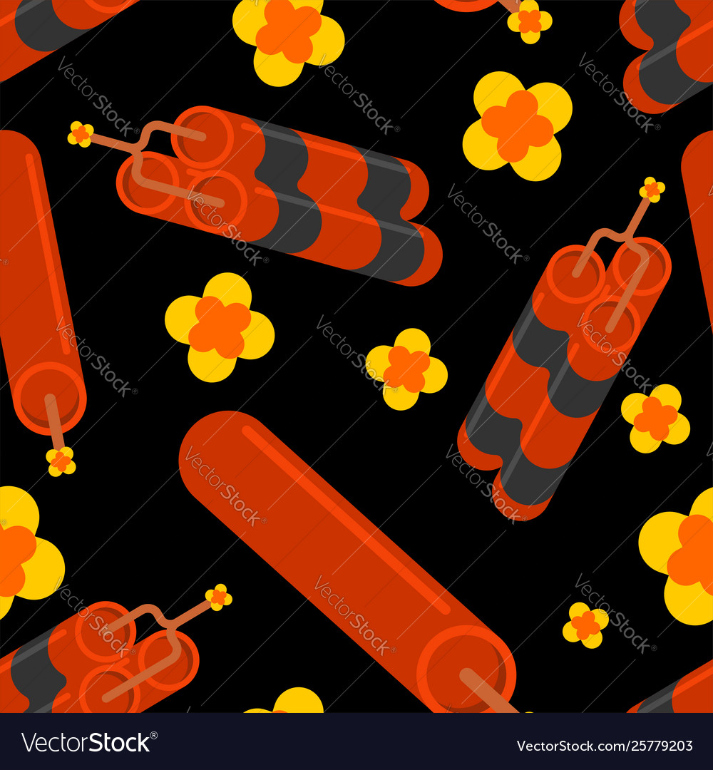Dynamite seamless pattern explosive background Vector Image