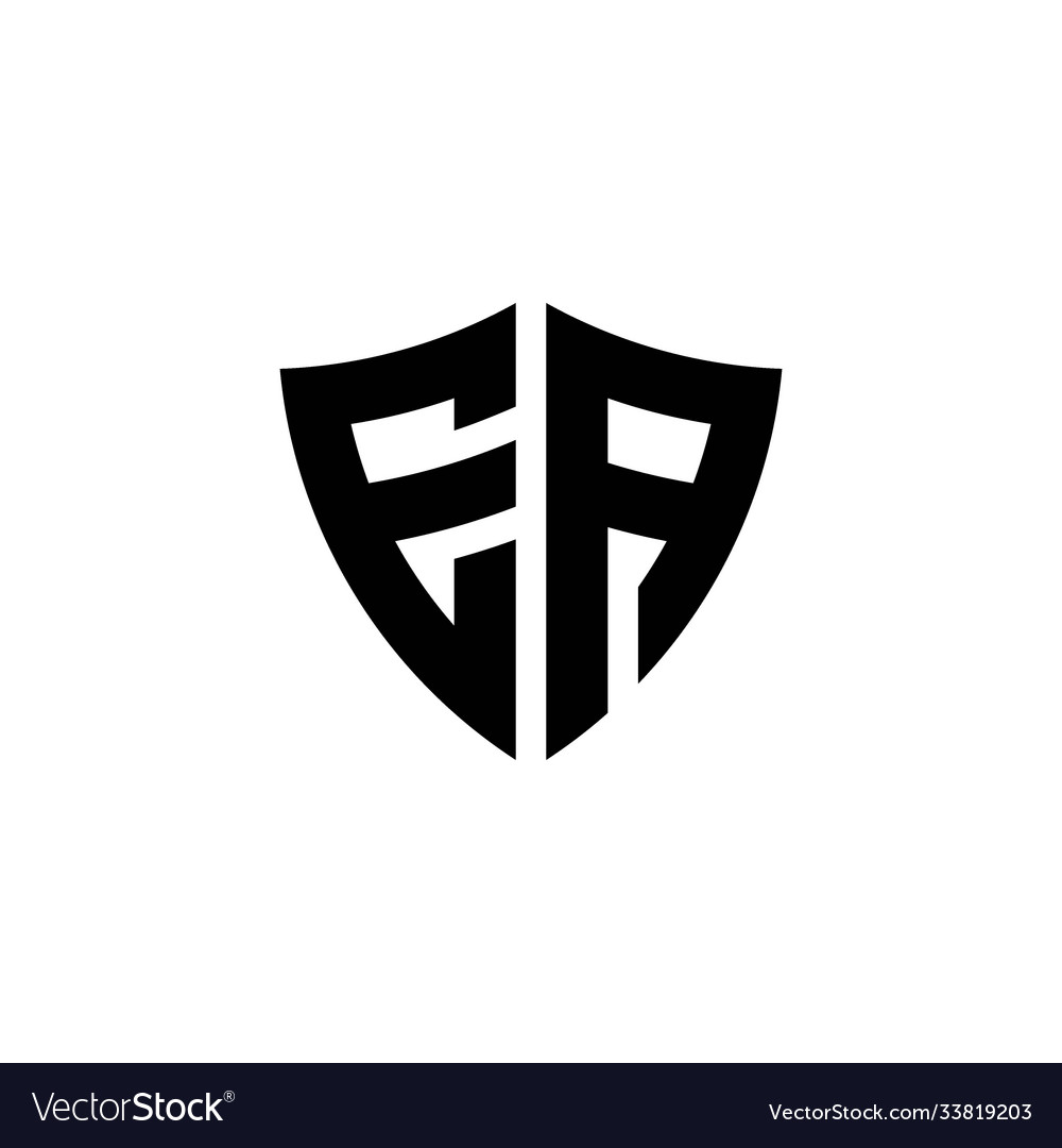 Ea monogram logo with shield shape design template
