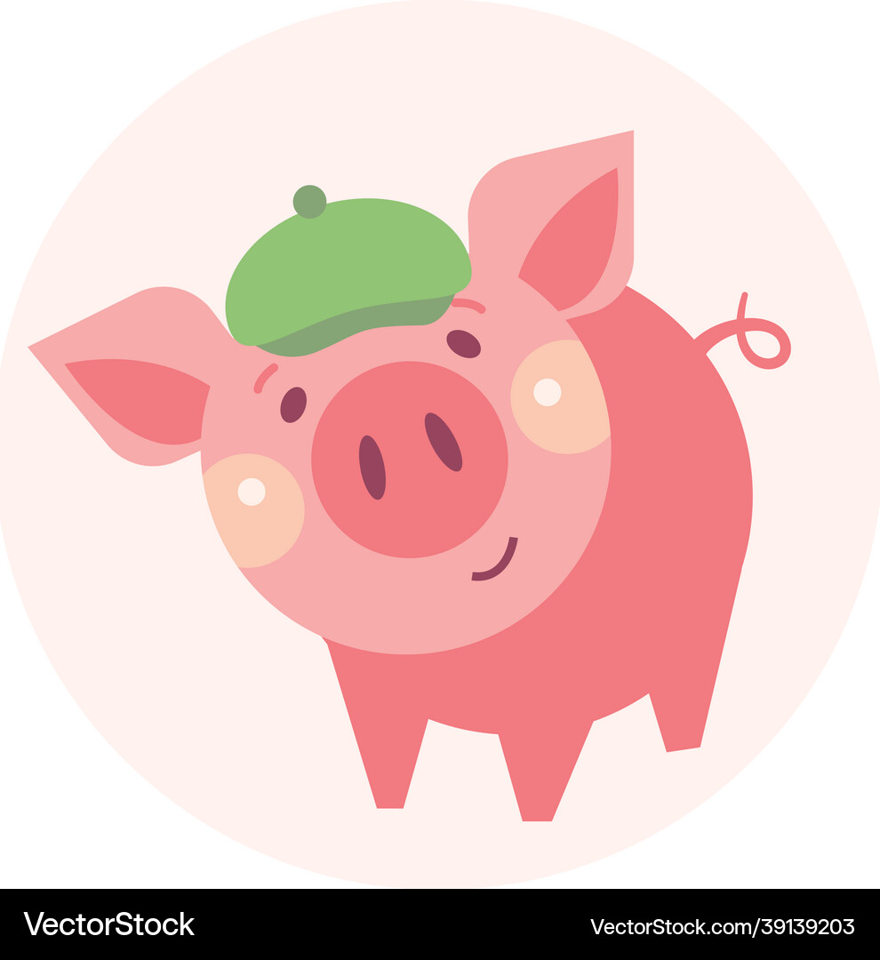 Funny piggy color Royalty Free Vector Image - VectorStock