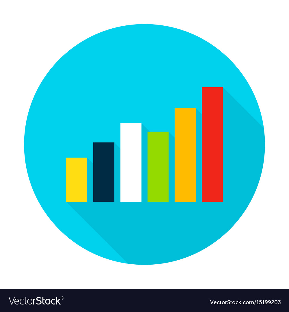 Graph flat circle icon Royalty Free Vector Image