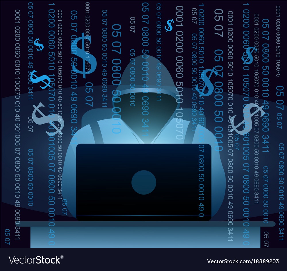 Hacker with laptop hacking Royalty Free Vector Image Hacker with laptop hacking Royalty Free Vector Image