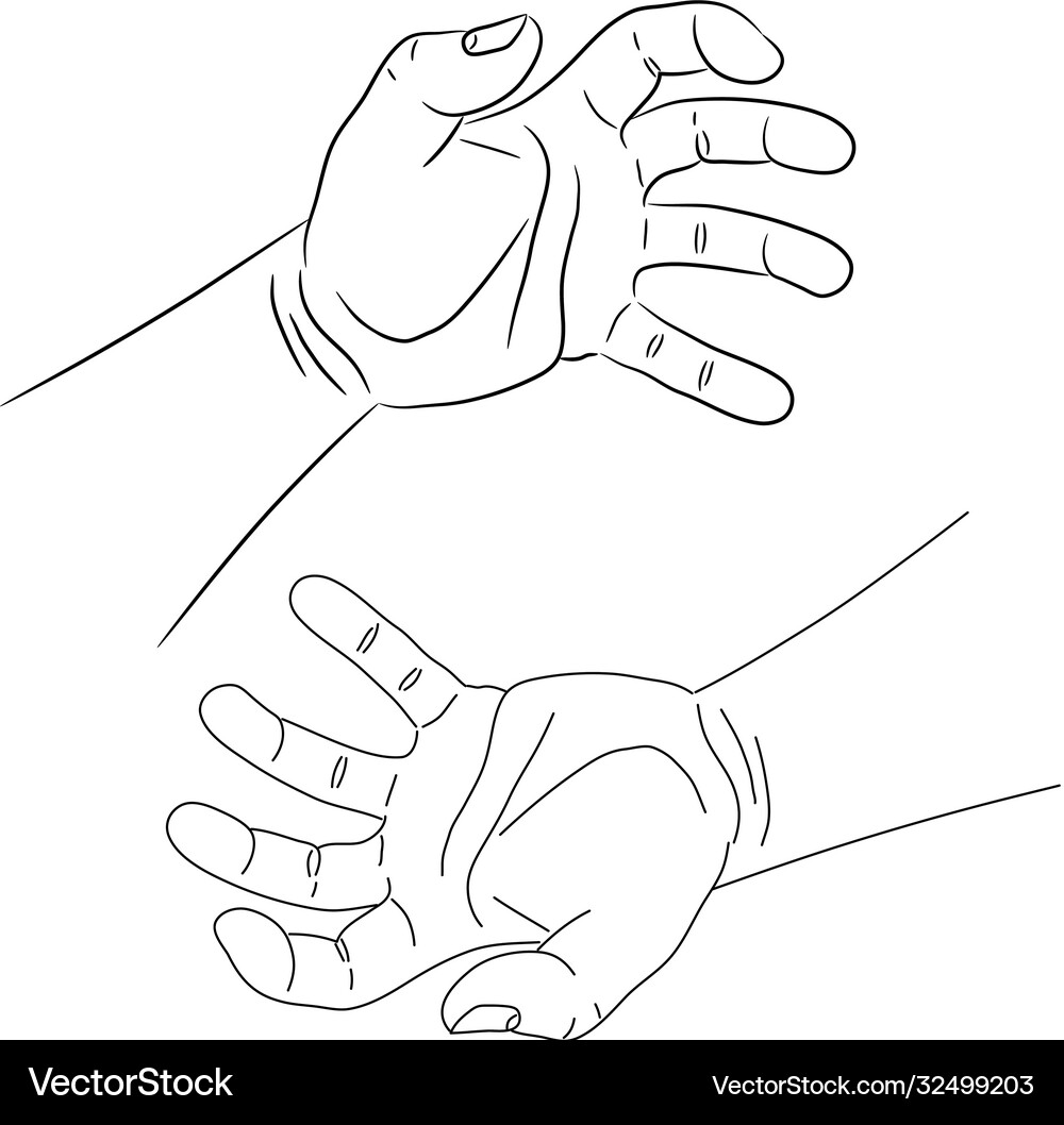Hand a man with clenching fingers from Royalty Free Vector