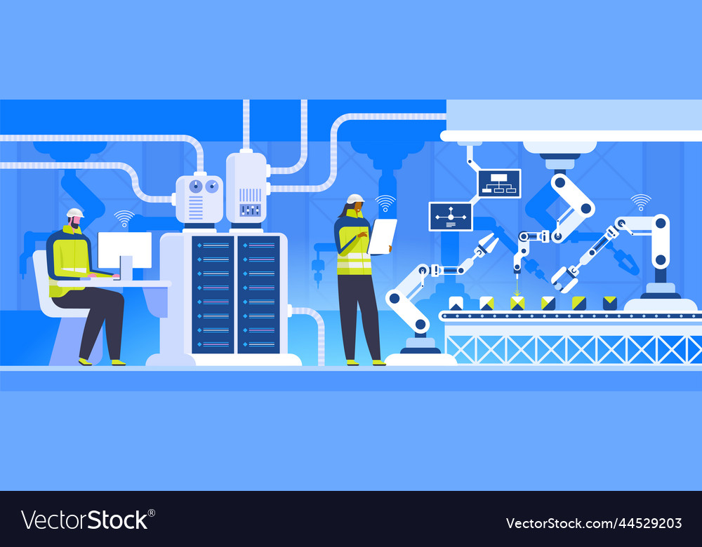 Manufacturing control flat Royalty Free Vector Image