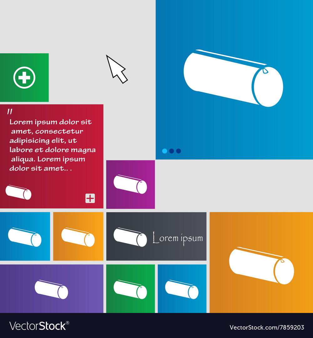 Pencil Case Icon Sign Buttons Modern Interface Vector Image 