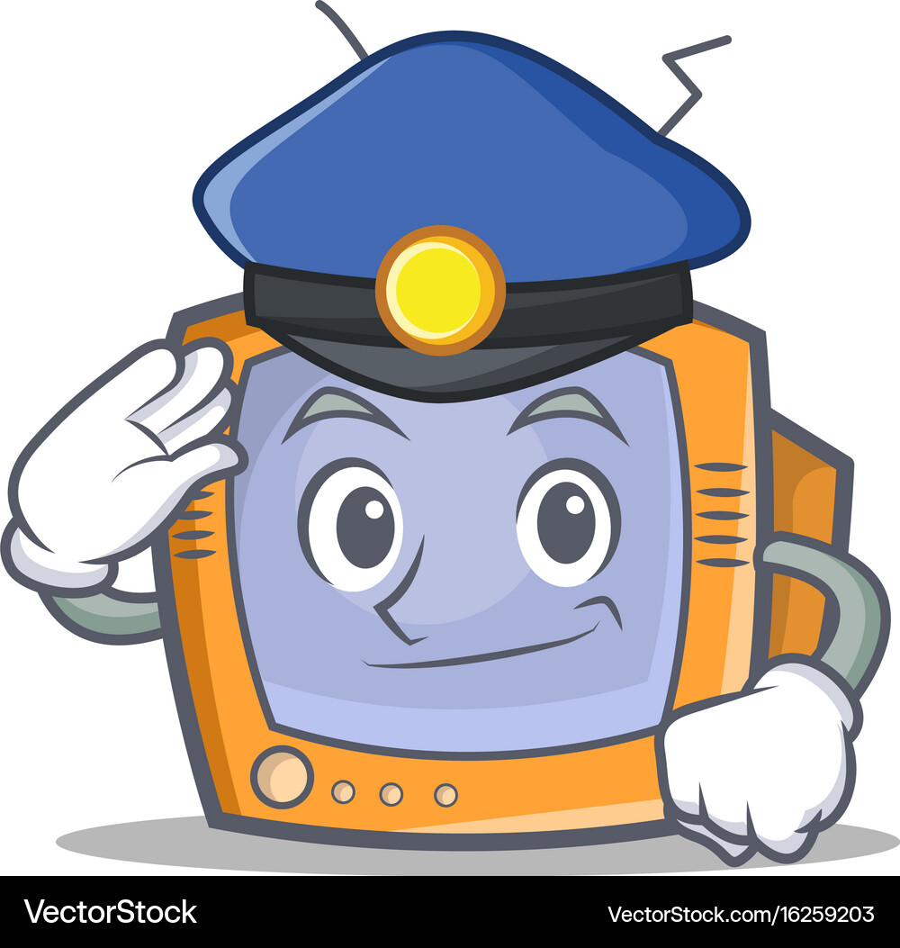 Police tv character cartoon object Royalty Free Vector Image