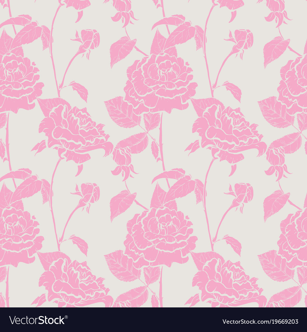 Rose hand drawn pattern Royalty Free Vector Image