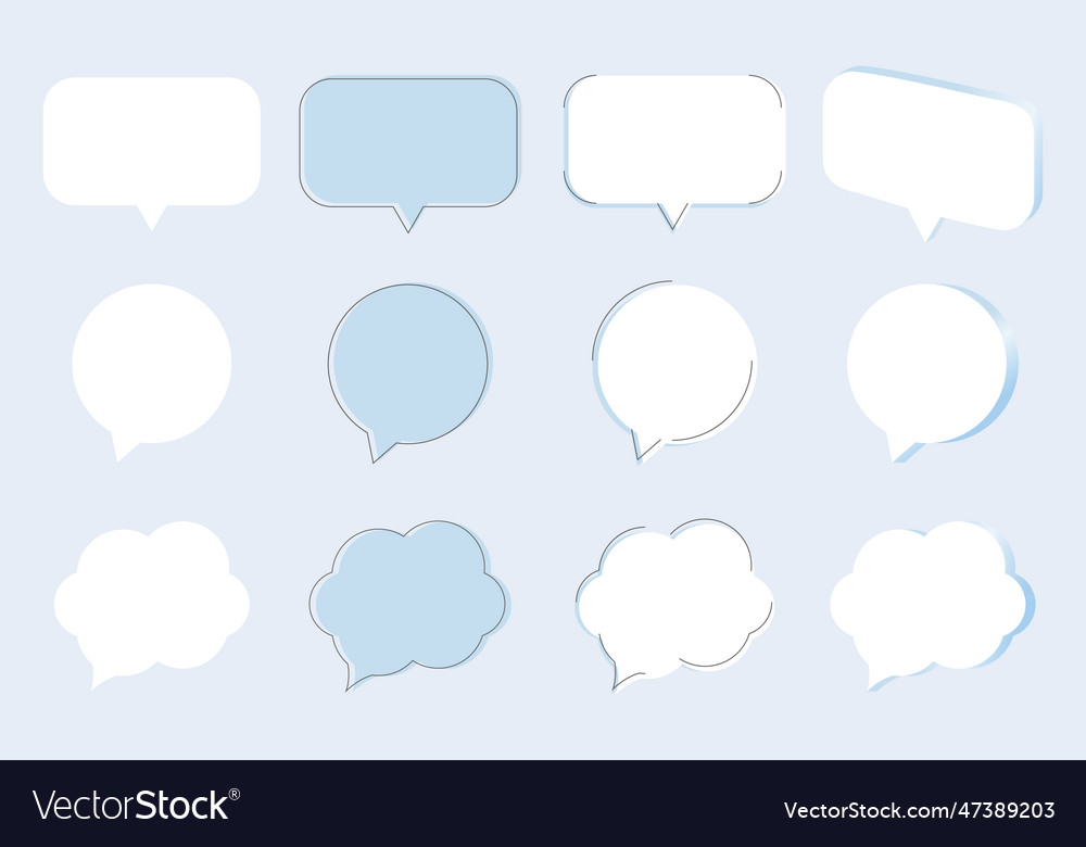 Speech bubble set talk bubble cloud Royalty Free Vector