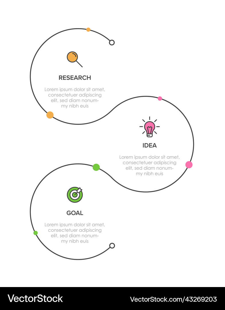 Vertical infographic design with icons and 3 Vector Image