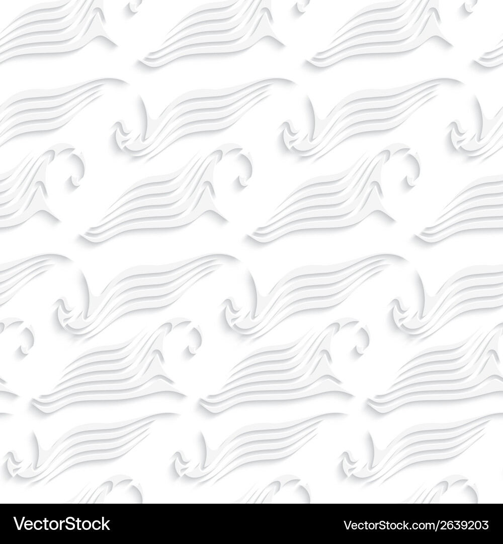 White abstract sea wave shapes seamless Royalty Free Vector