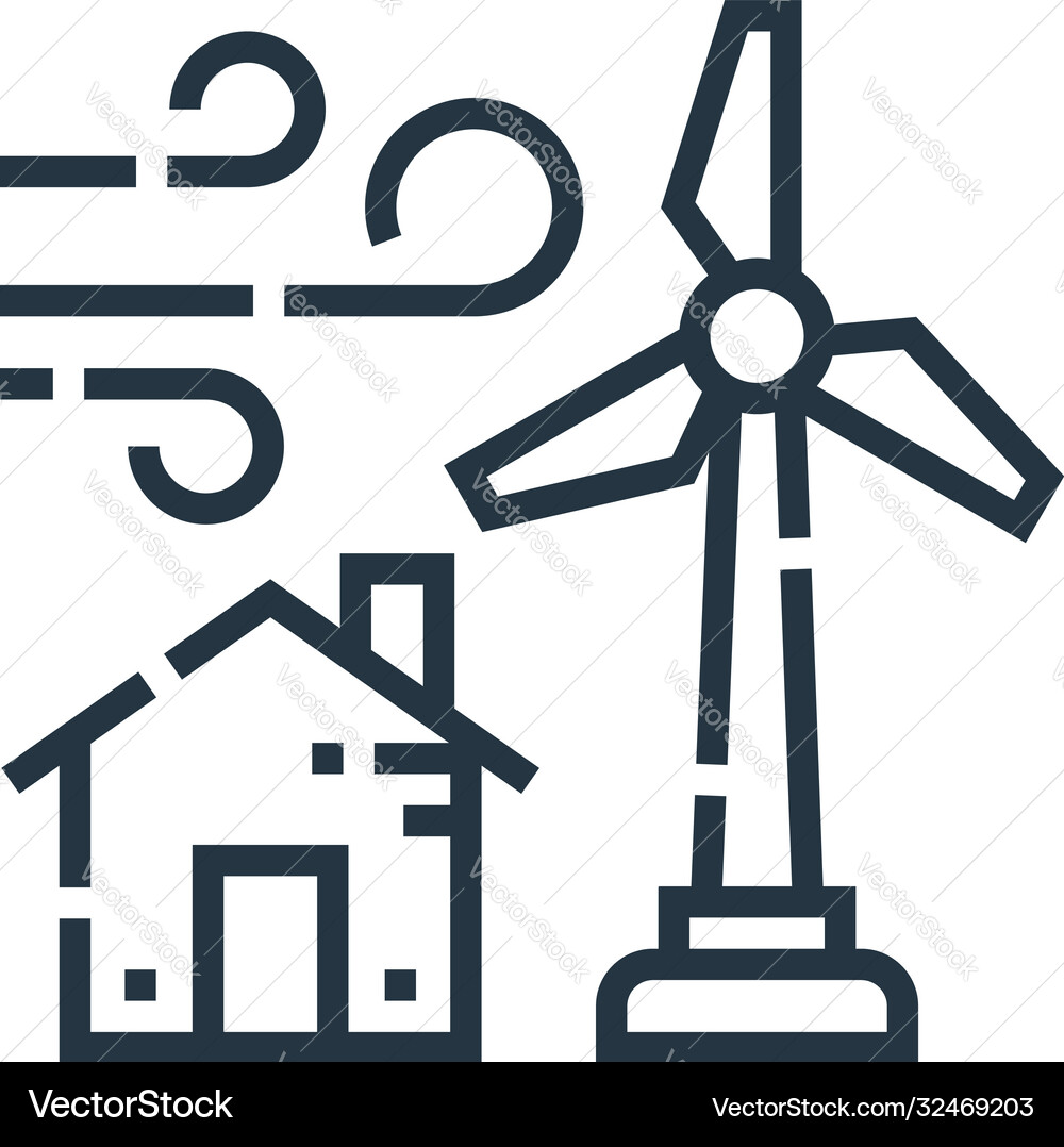 Wind turbine icon isolated on white background Vector Image