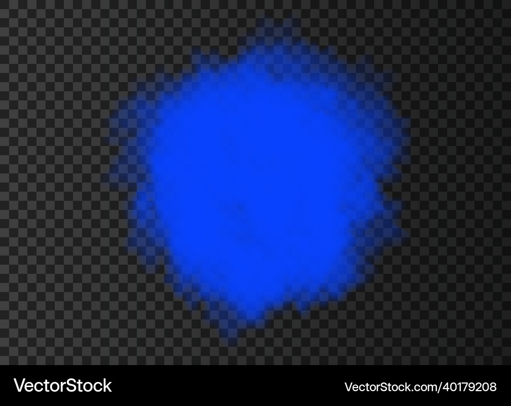 Blue smoke circle or fog track isolated Royalty Free Vector