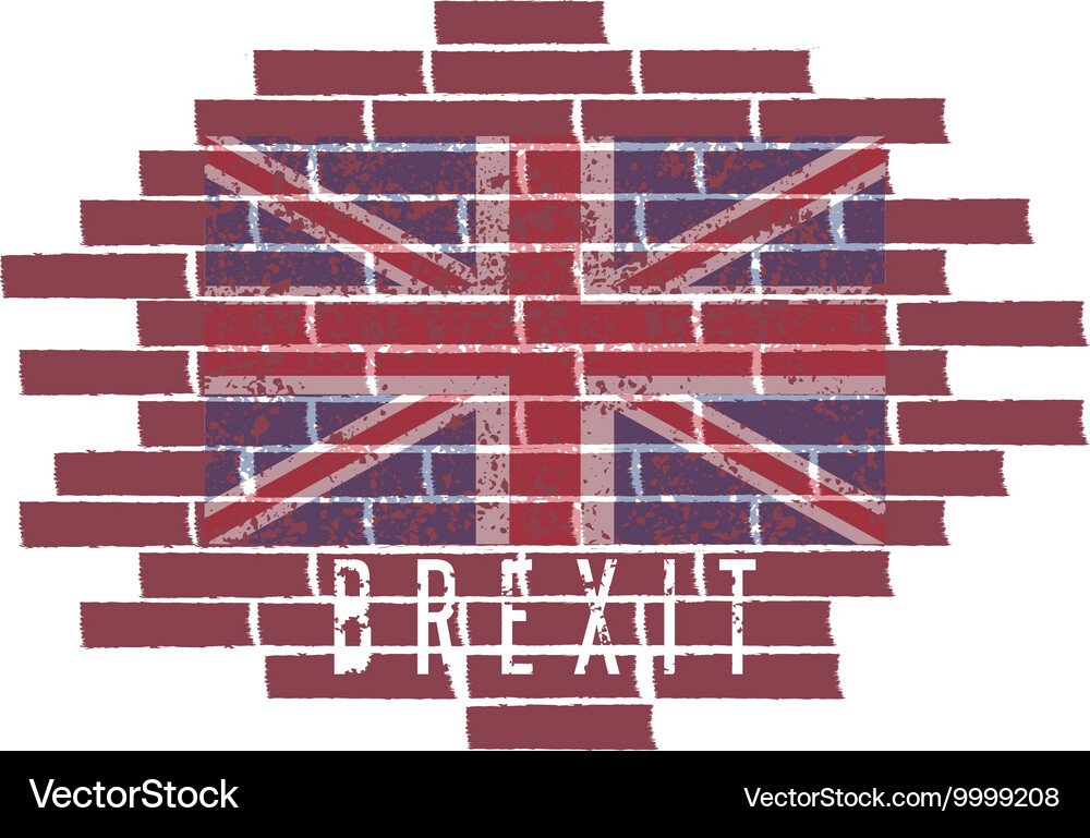 Brexit concept with united kingdom flag Royalty Free Vector