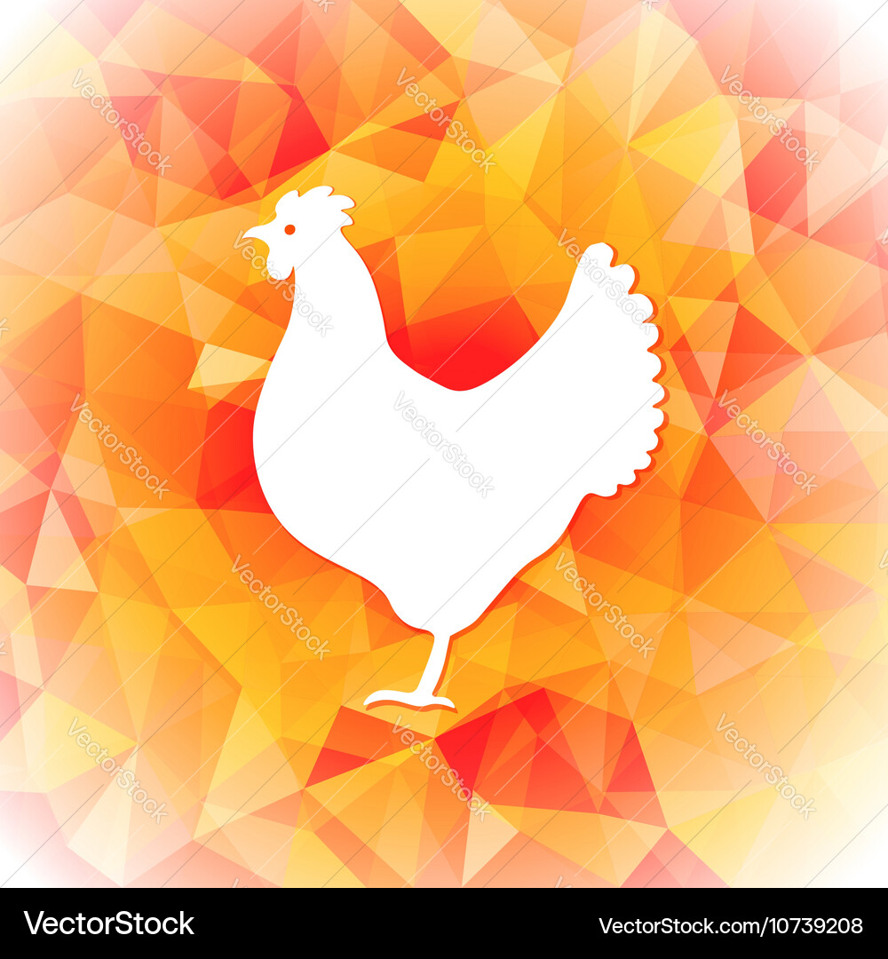 Bright polygon of a hen happy Royalty Free Vector Image