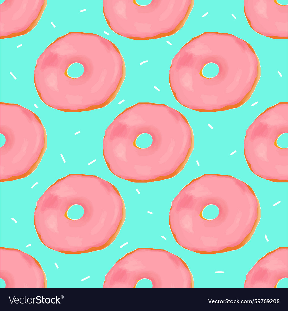 Donut-seamless-pattern Royalty Free Vector Image