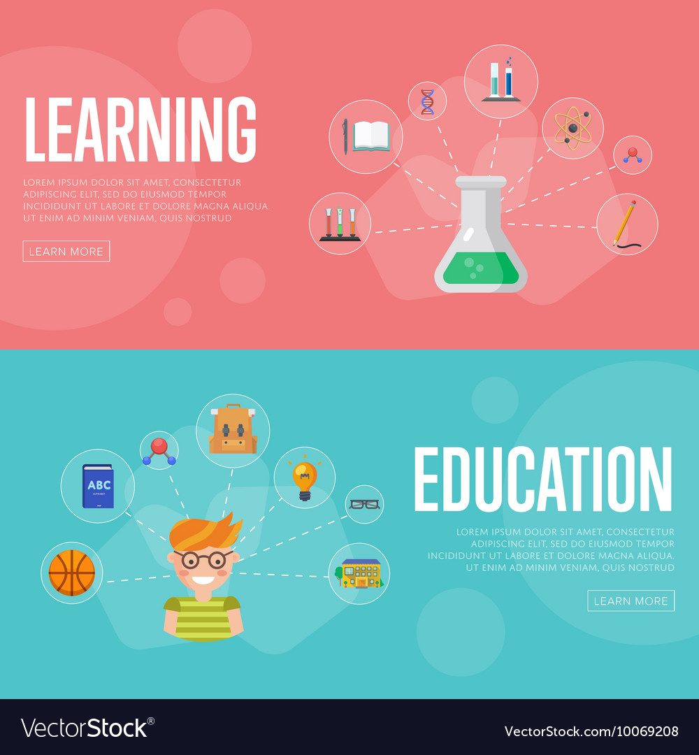 Education infographics concept banners Royalty Free Vector