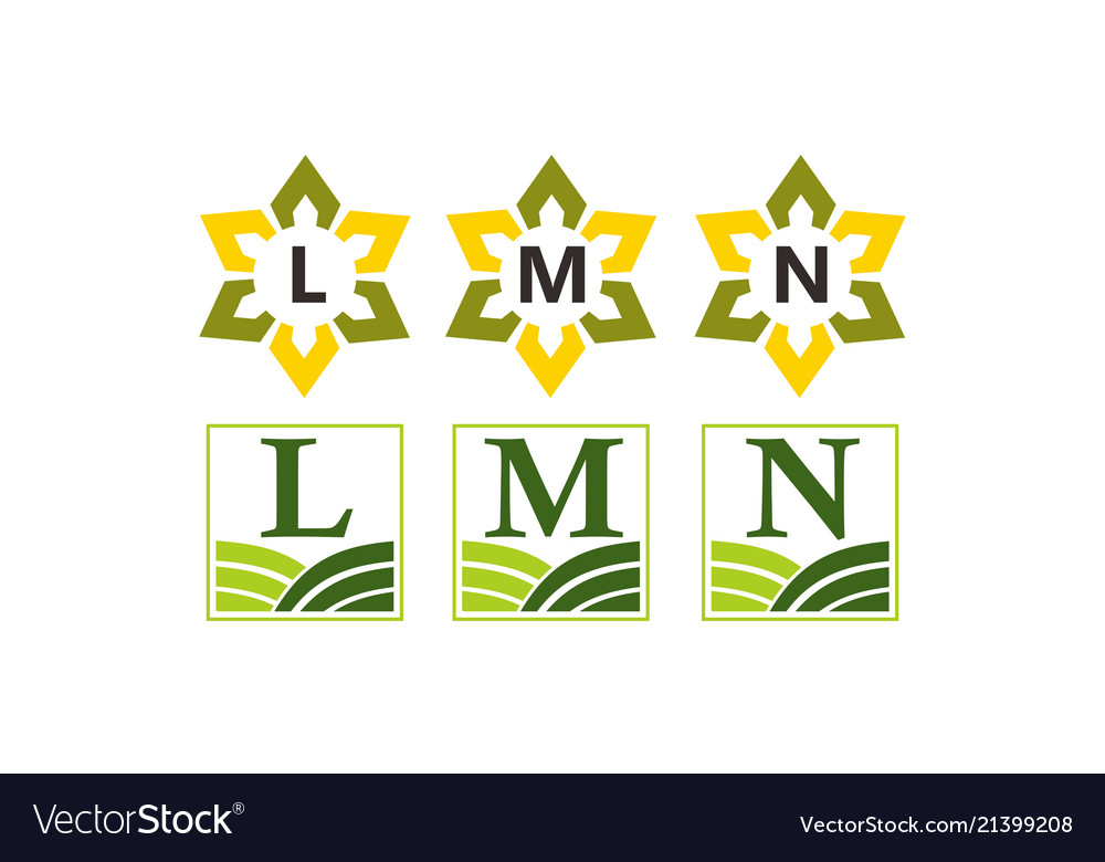 Green project solution center template set Vector Image