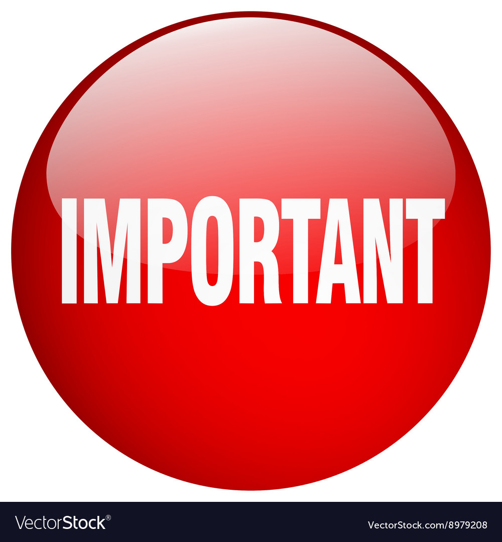 Important red round gel isolated push button Vector Image