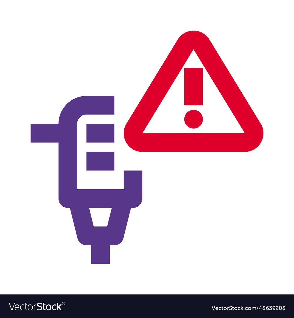 Machine for drilling with warning indicator Vector Image