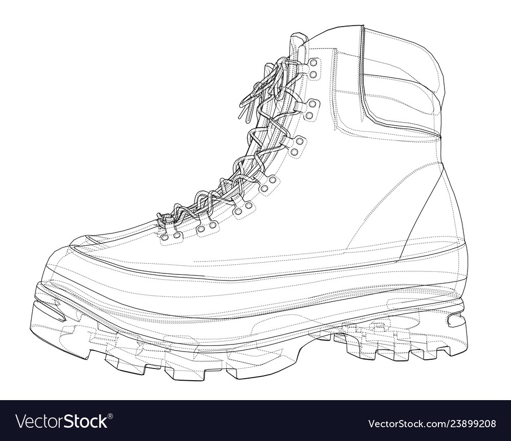 Mens boot concept rendering 3d Royalty Free Vector Image