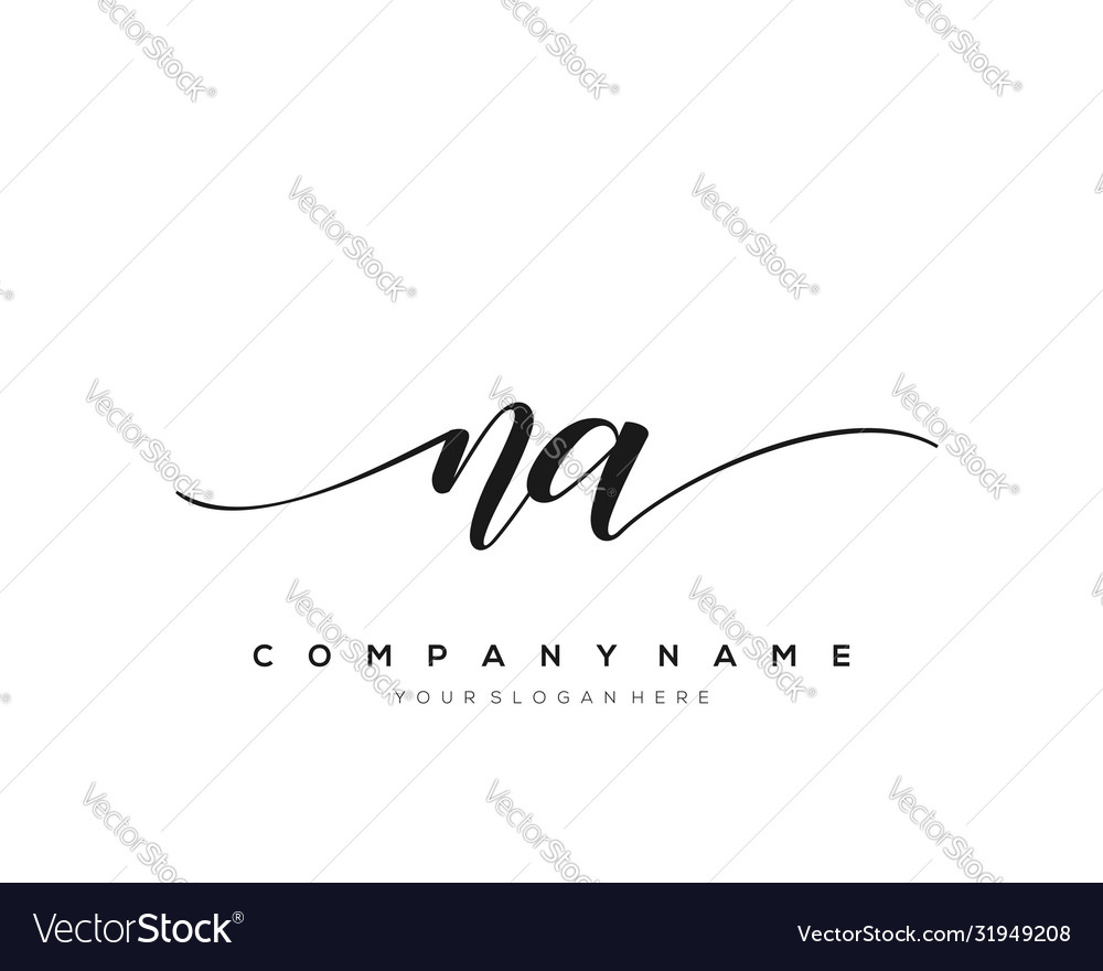 Na initial letter handwriting logo hand drawn Vector Image