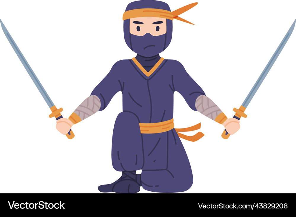 Ninja or shinobi character as japanese covert Vector Image