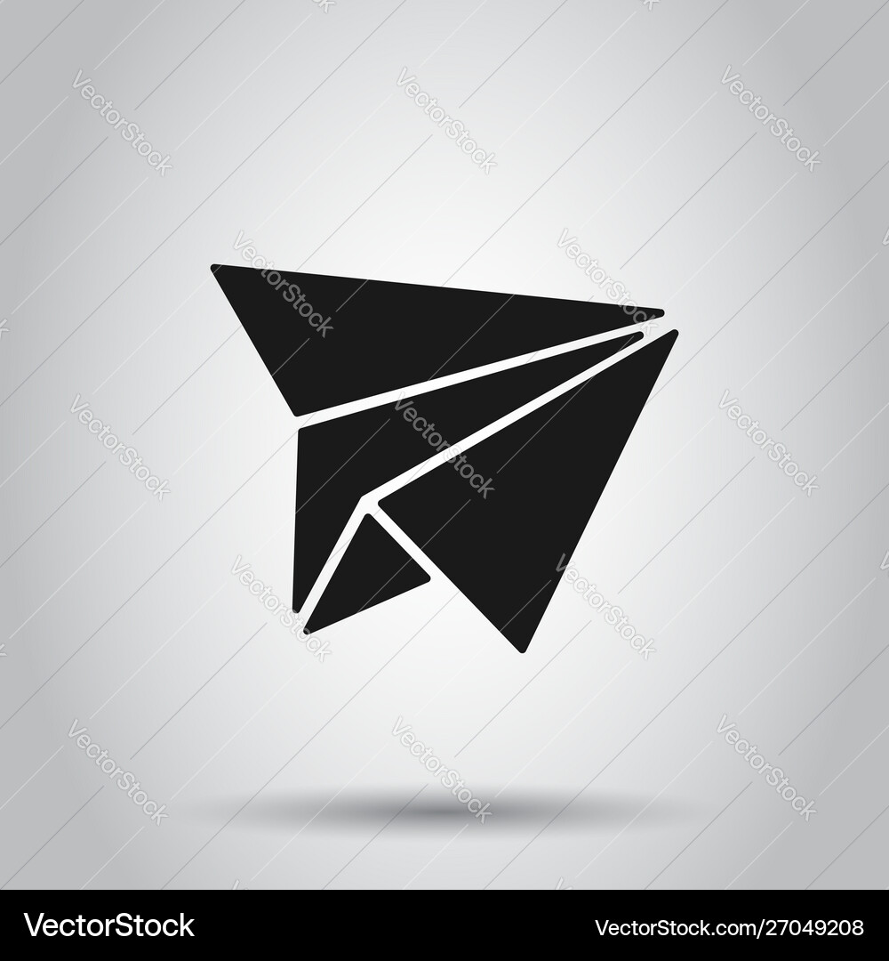 Paper airplane icon in flat style plane Royalty Free Vector