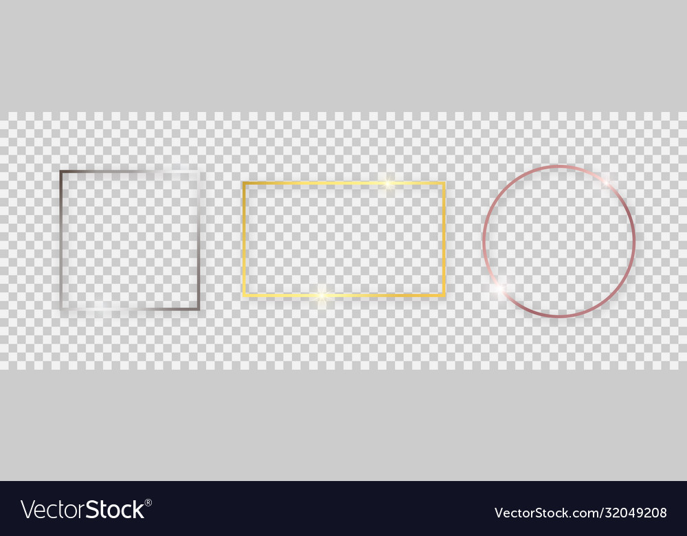 Shiny frames with glowing effects Royalty Free Vector Image