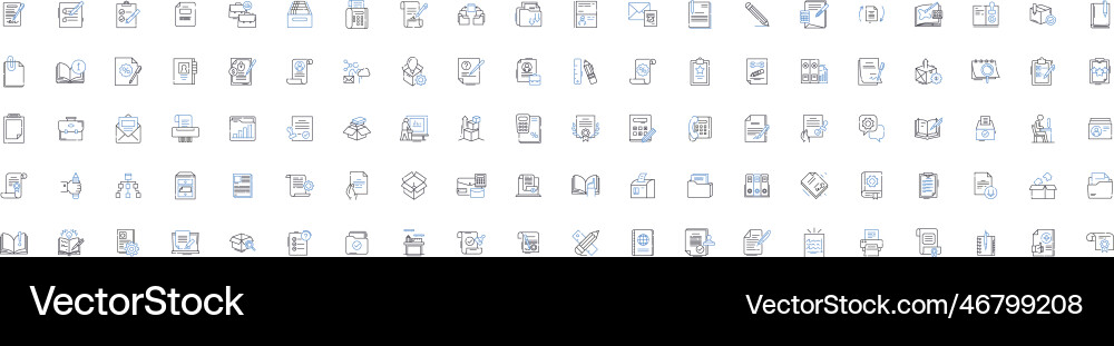 Social apps line icons collection instagram Vector Image