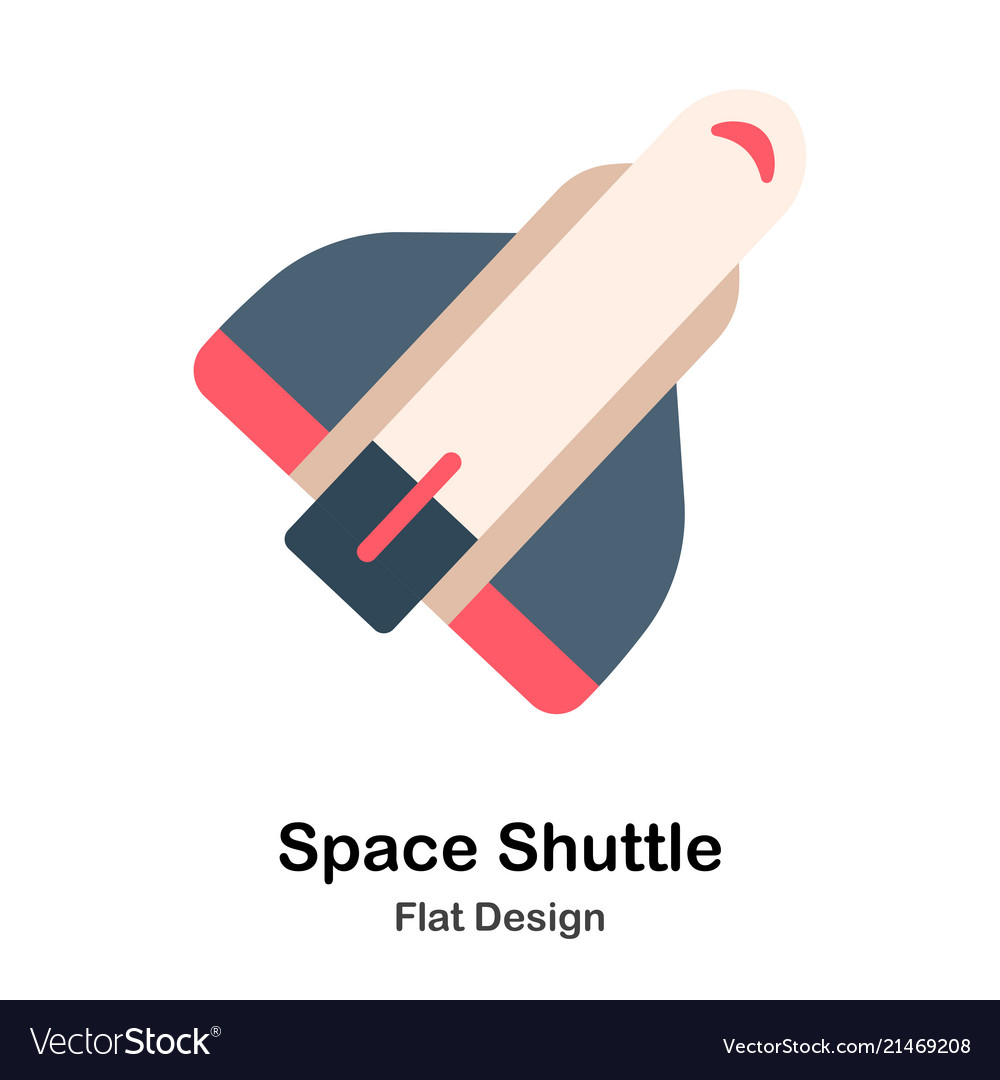 Space shuttle flat Royalty Free Vector Image - VectorStock