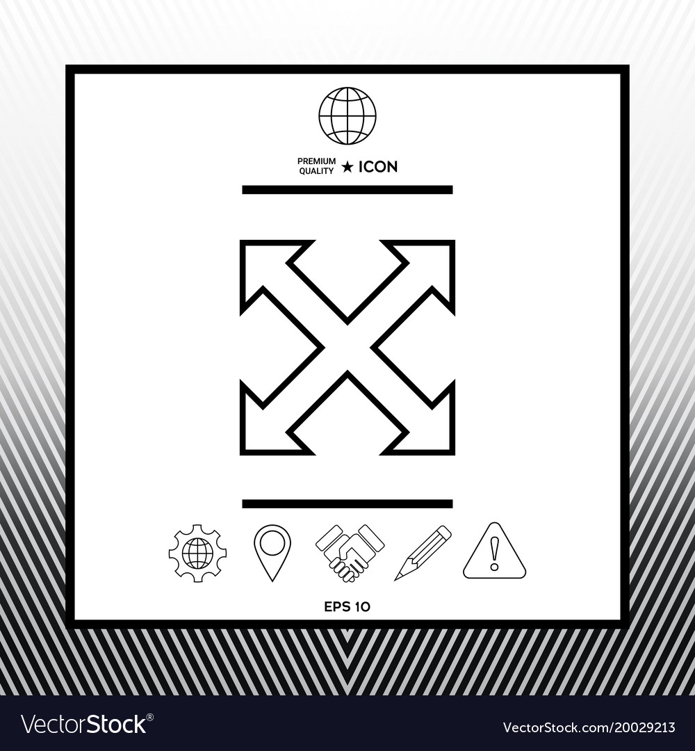 Extend resize enlarge line icon Royalty Free Vector Image