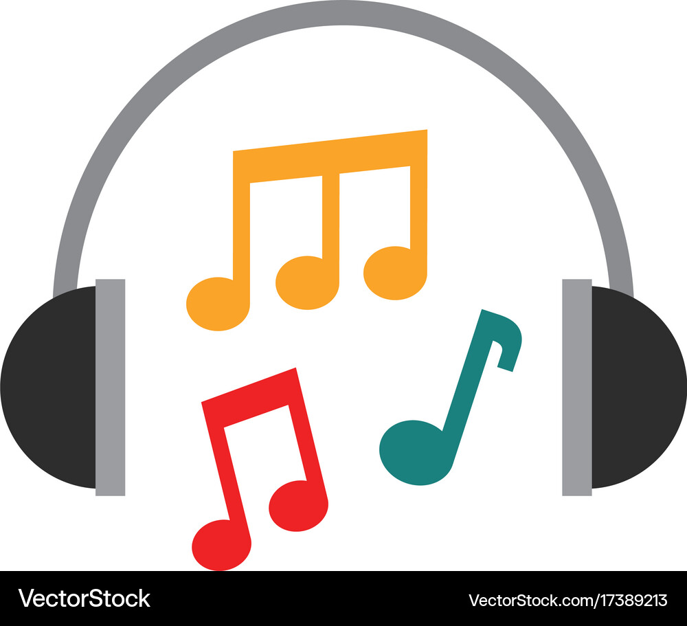 Headphones note music sound harmony Royalty Free Vector