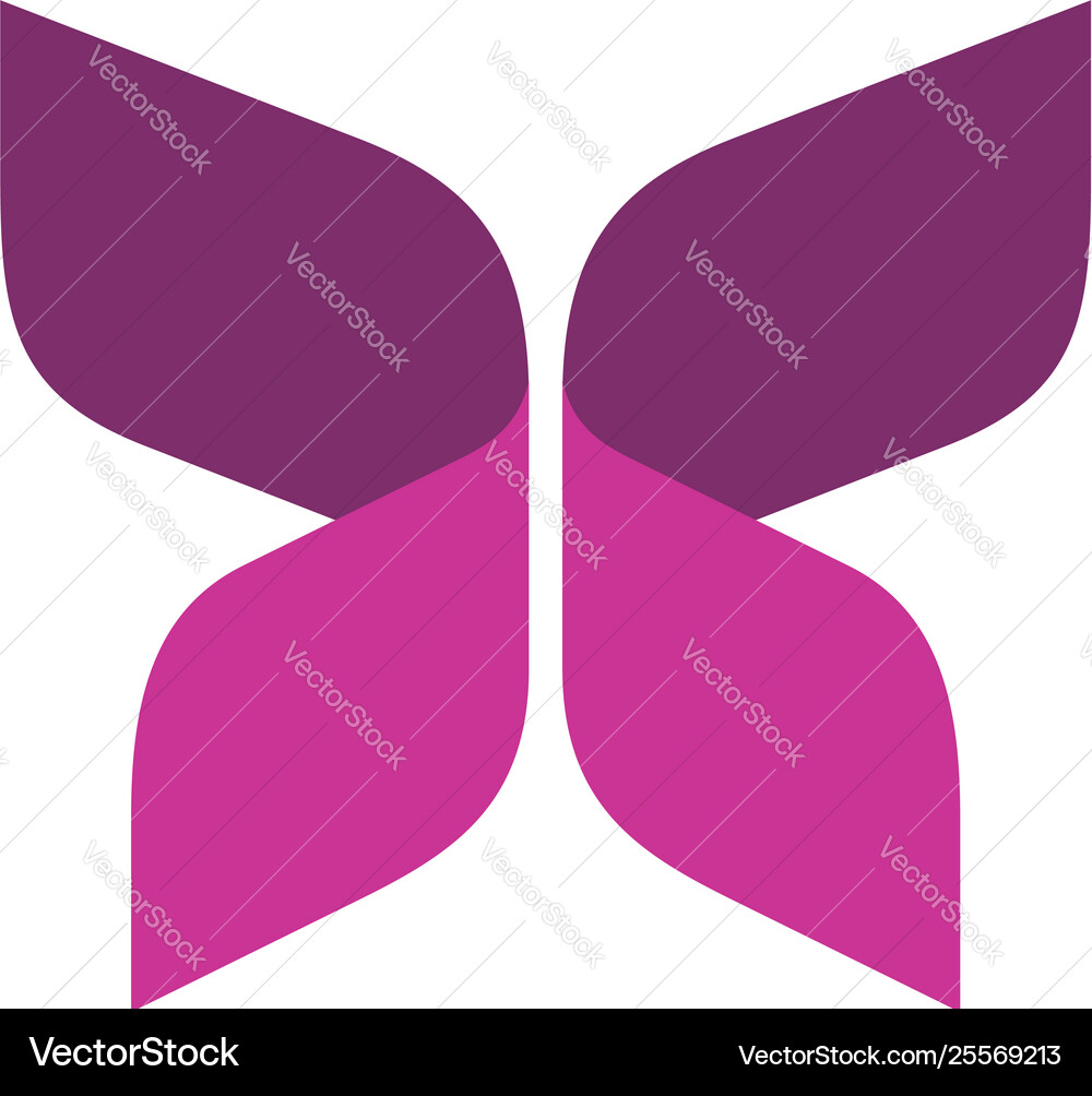 Pink ribbon butterfly logo template Royalty Free Vector