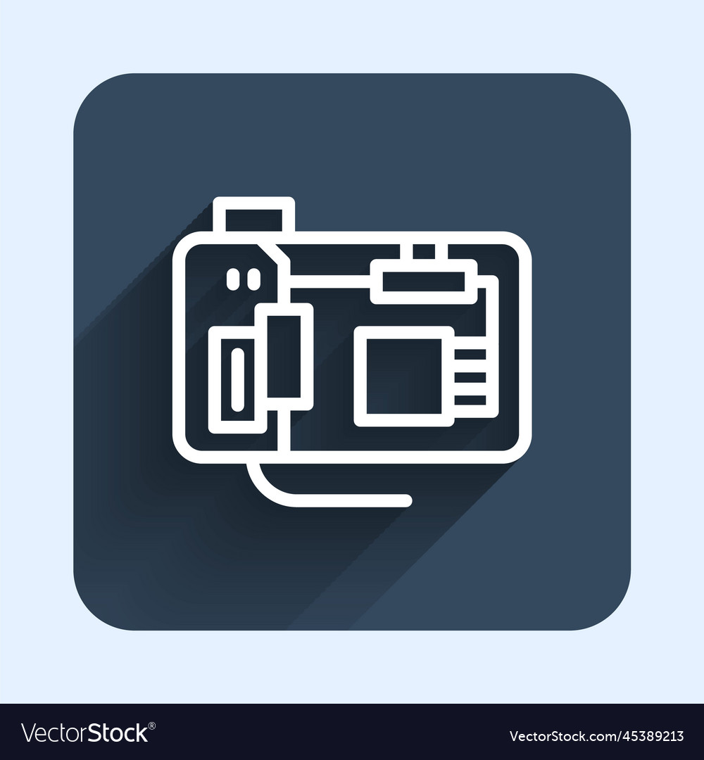 White line electronic computer components Vector Image