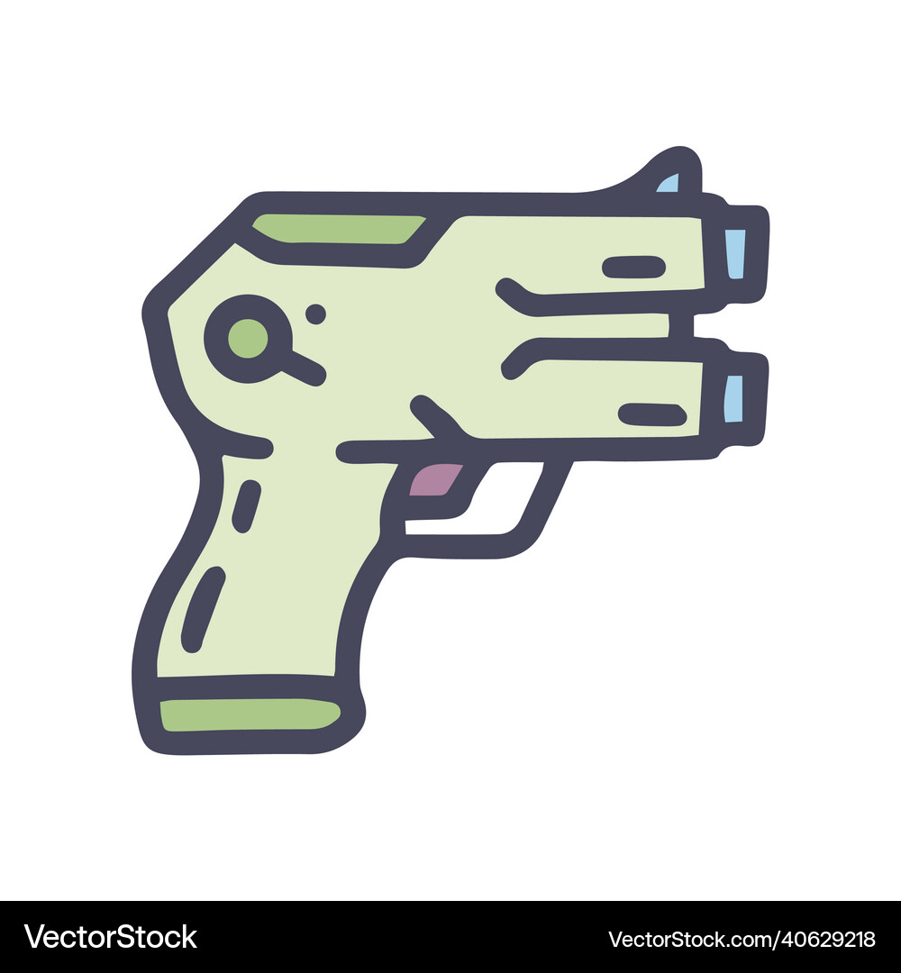 Aerosol gun color doodle simple icon Royalty Free Vector
