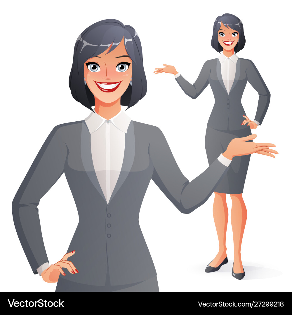 Business woman presenting Royalty Free Vector Image