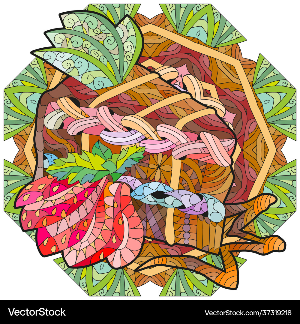 Chocolate cake with apple slices and sliced Vector Image