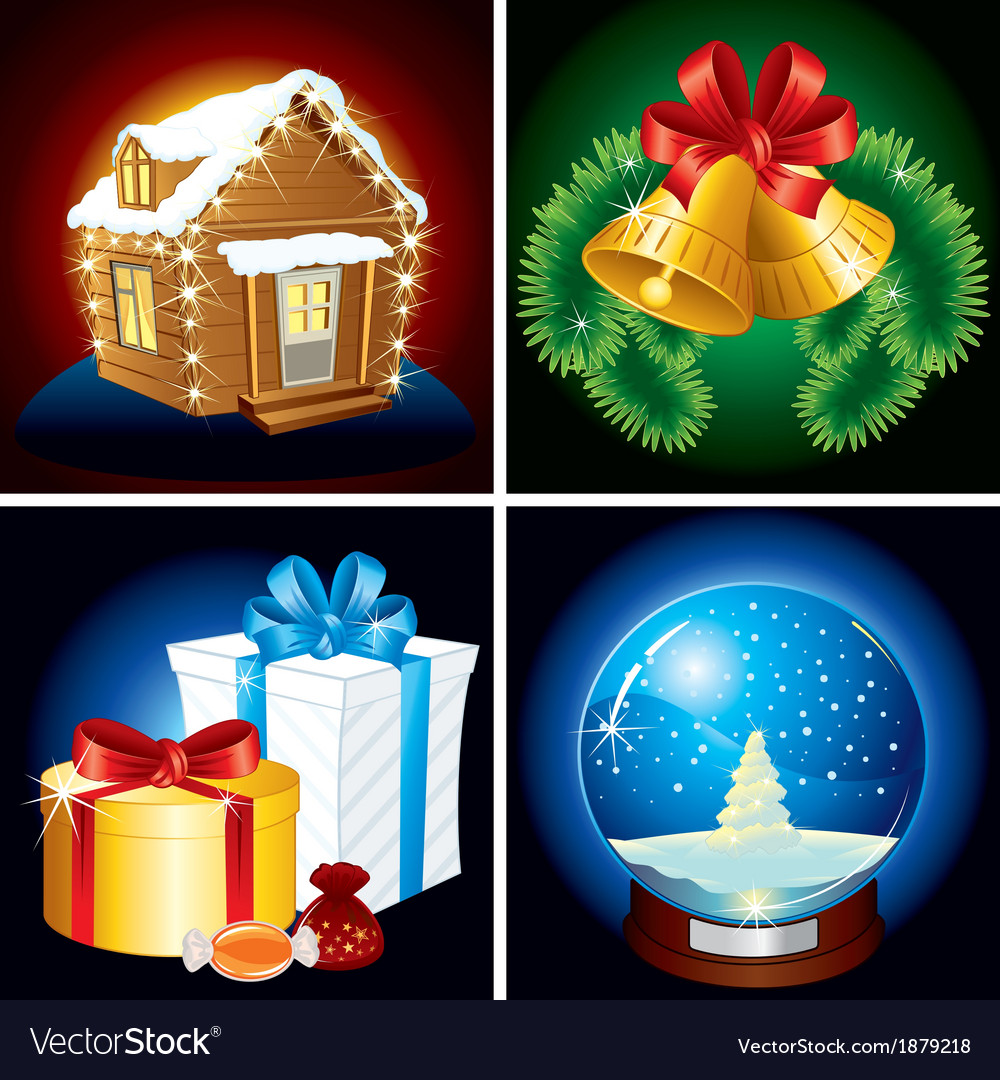 Christmas elements Royalty Free Vector Image - VectorStock