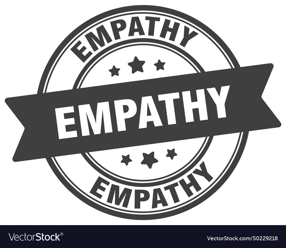 Empathy stamp label on transparent Royalty Free Vector Image