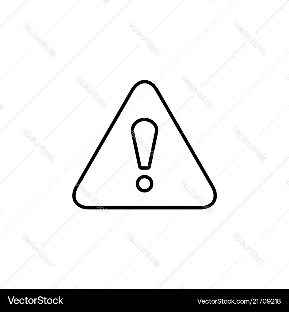 Exclamation danger line sign black on white Vector Image
