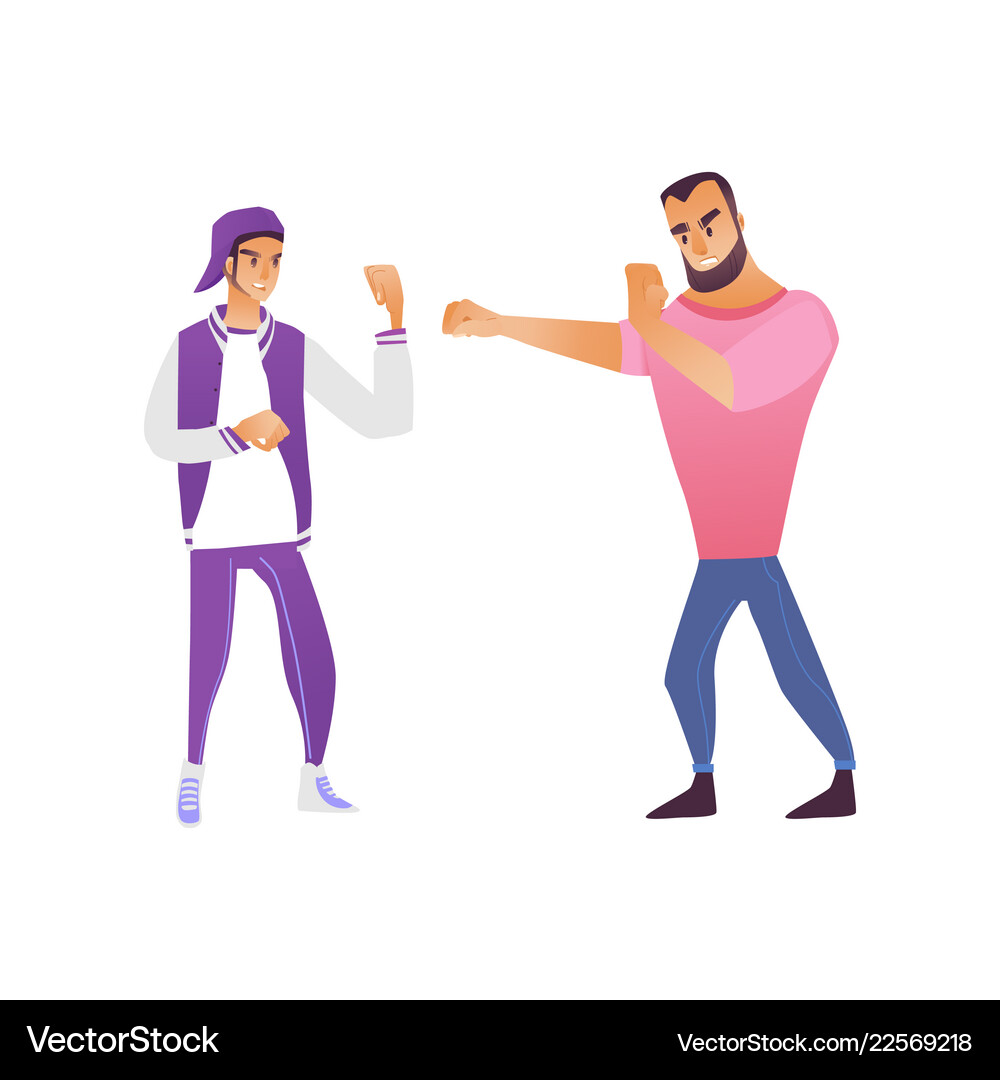 Fighting men - young male Royalty Free Vector Image