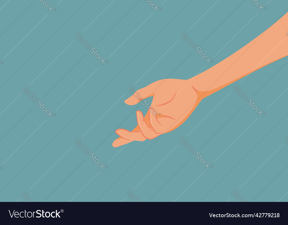 Hand offering help and assistance cartoon Vector Image Hand offering help and assistance cartoon Vector Image