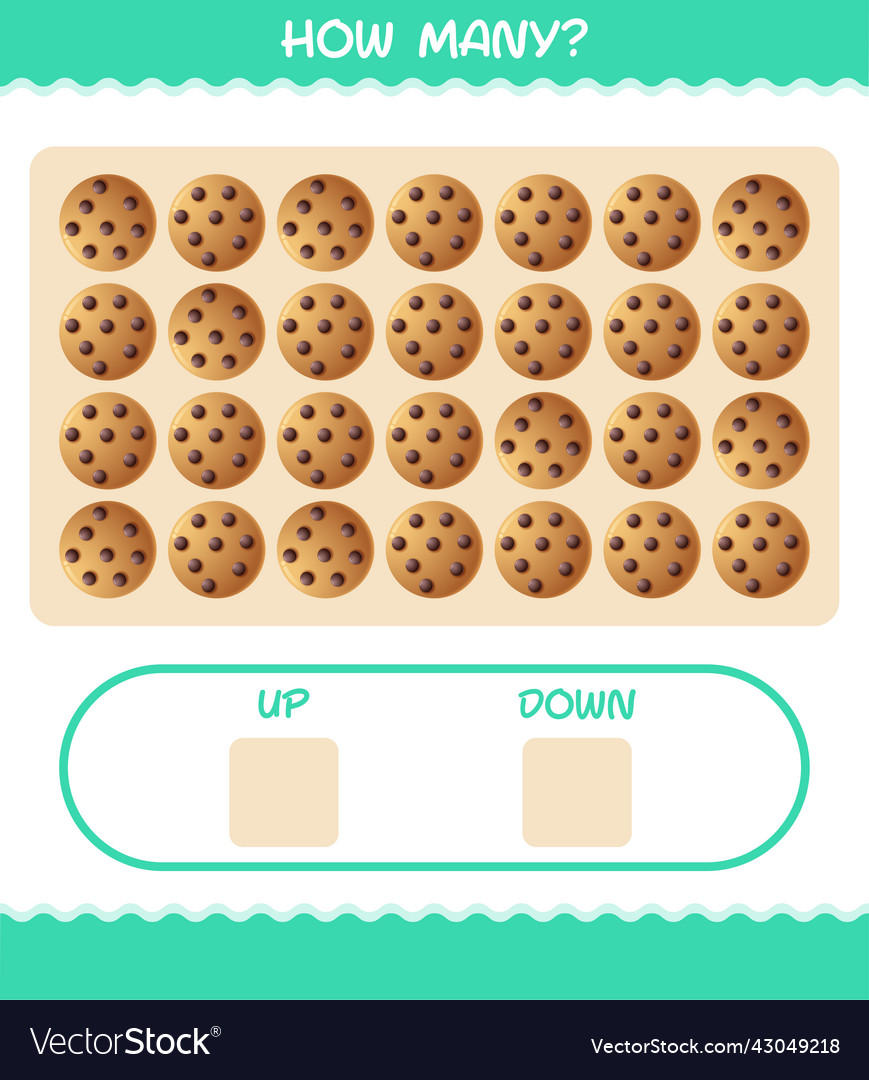 How many cartoon cookie counting game educational Vector Image