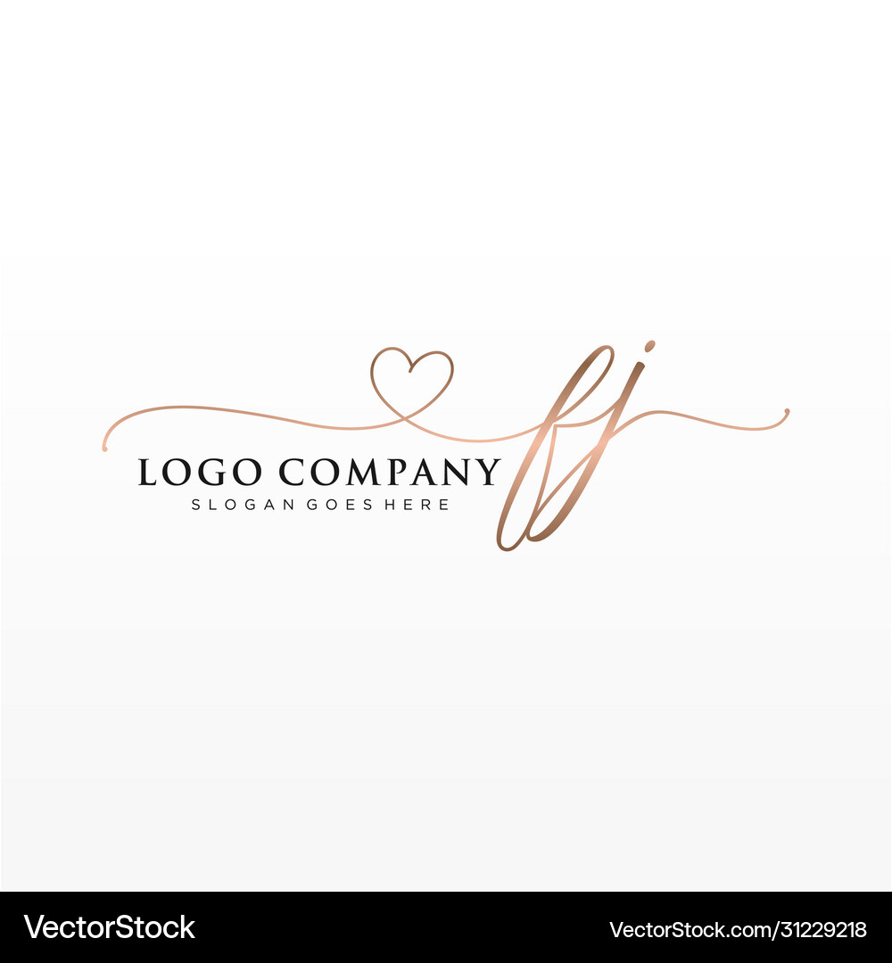 Initial fj beauty monogram and elegant logo design