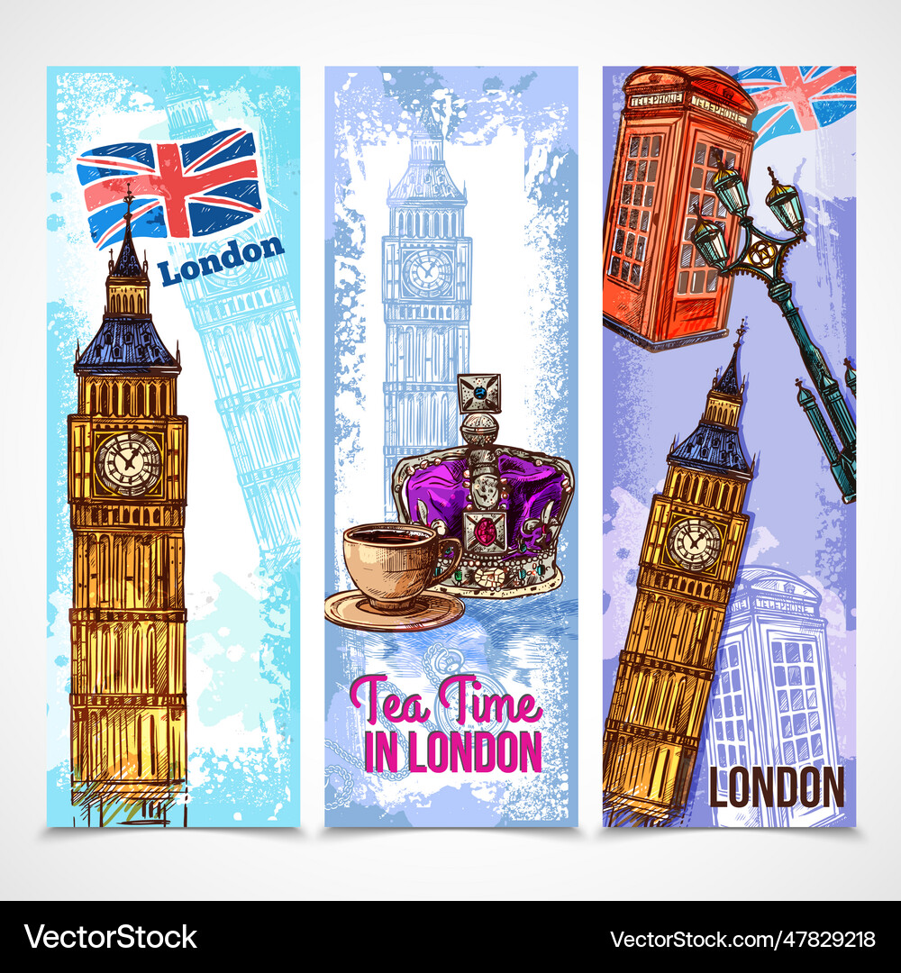 London banner set banner set Royalty Free Vector Image