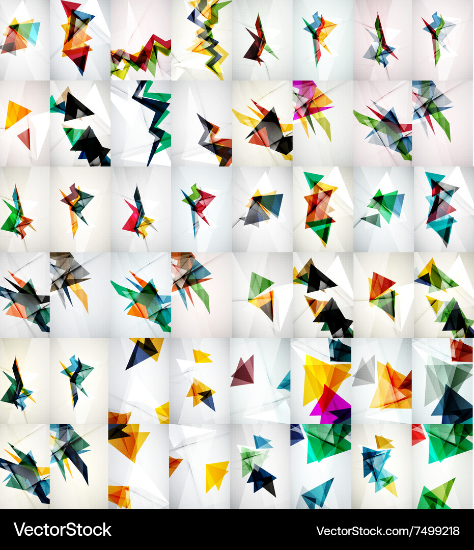 Rapid geometric motion concepts set of triangle Vector Image