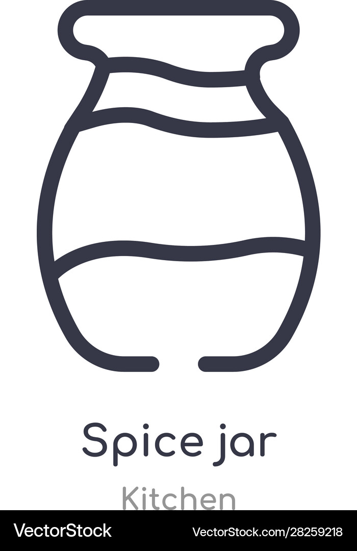 Spice jar outline icon isolated line from kitchen Vector Image